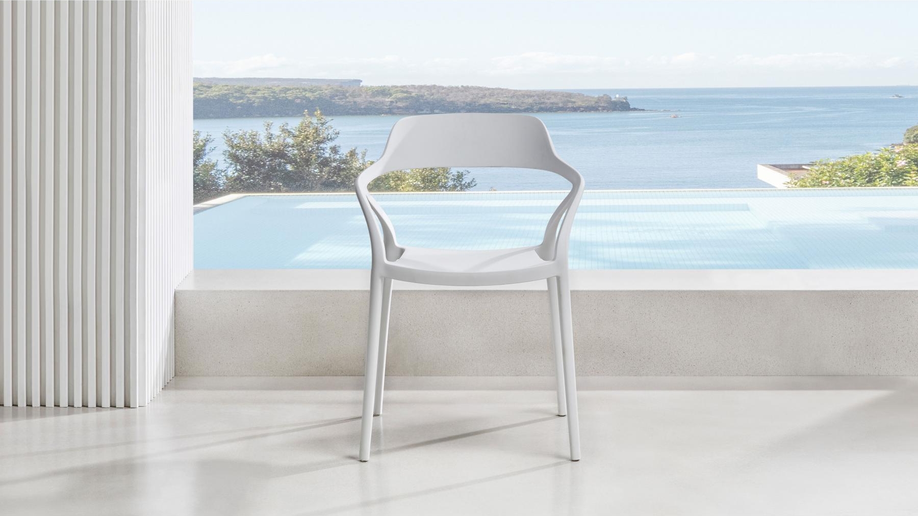 Lyra Outdoor Dining Chair - White | Domayne