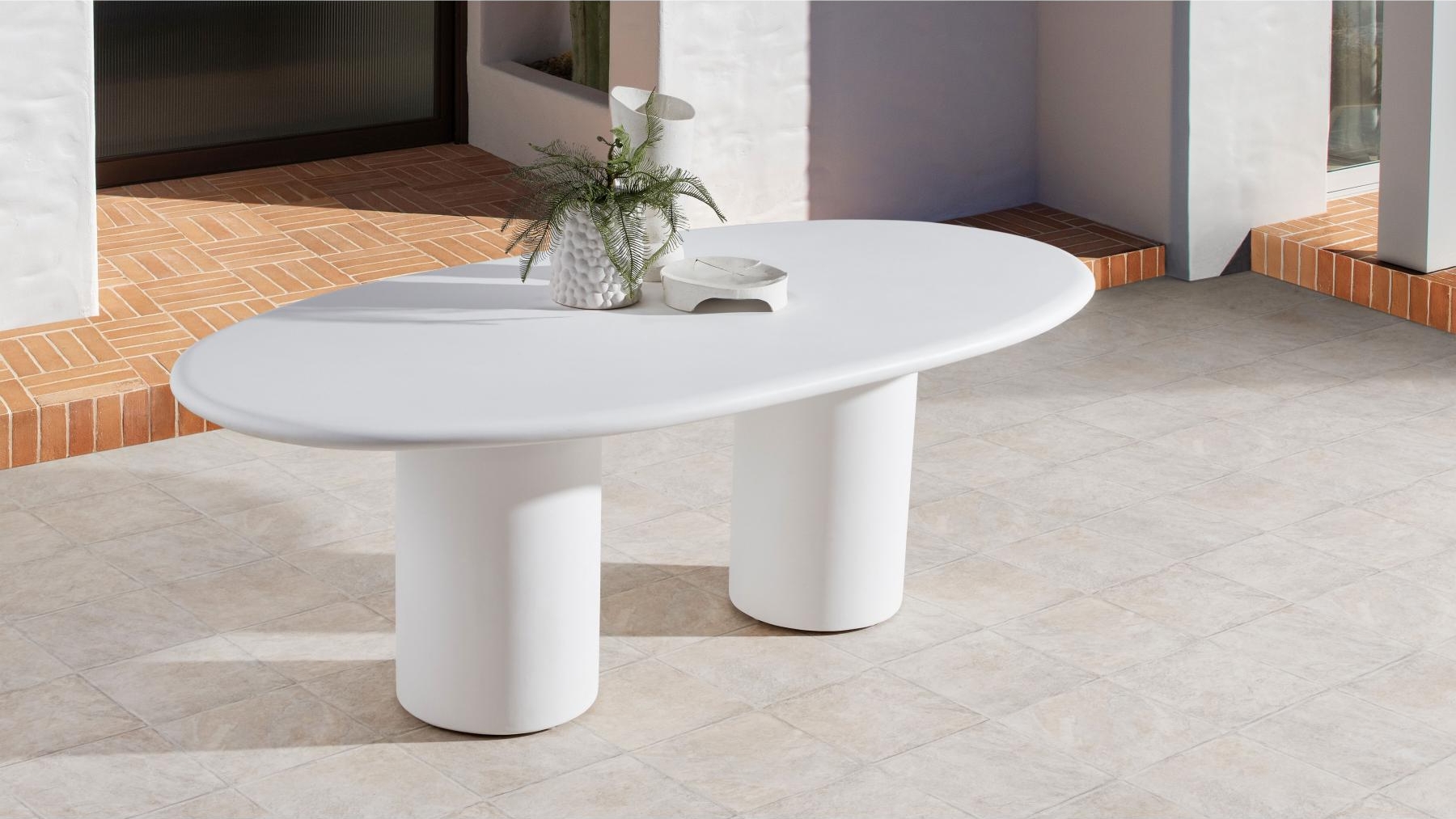 Sascha Outdoor Dining Table - White | Domayne