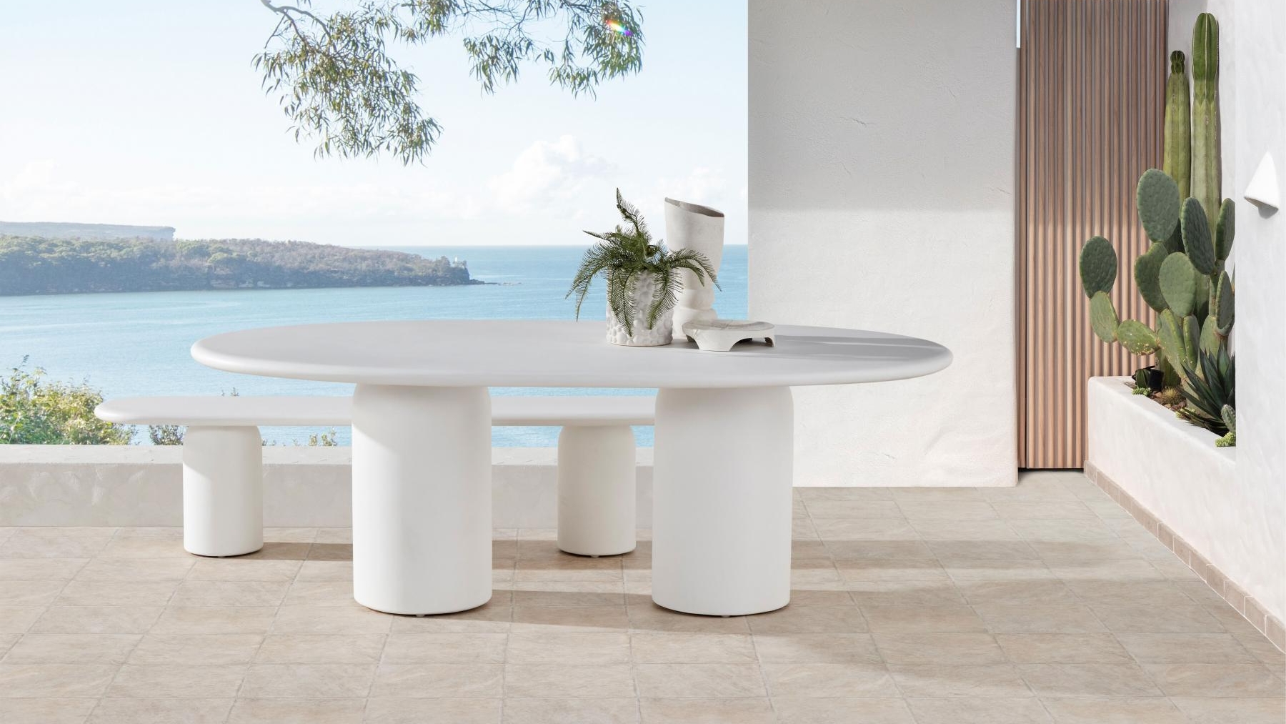 Sascha Outdoor Dining Table - White | Domayne