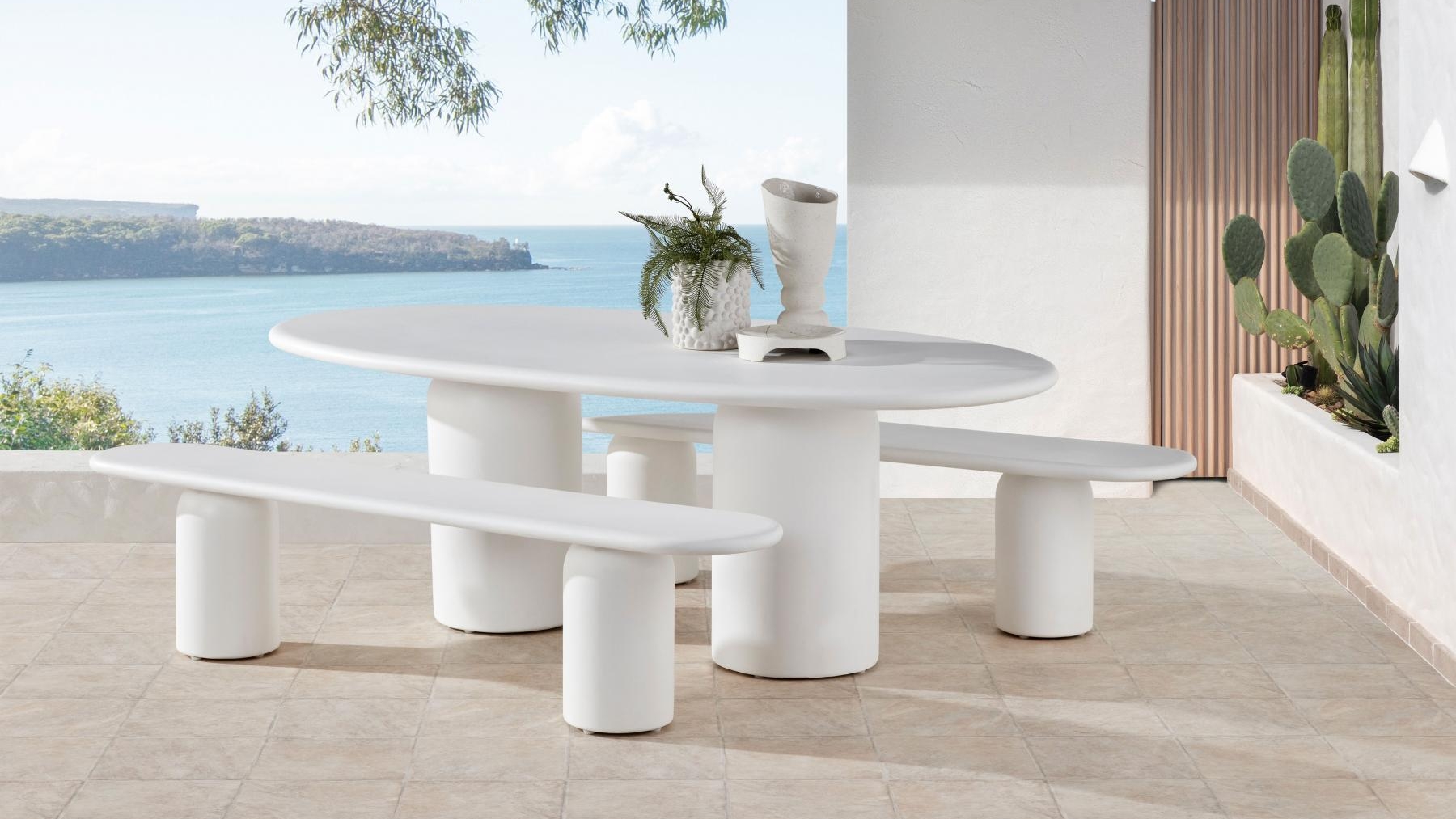 Sascha Outdoor Dining Table - White | Domayne