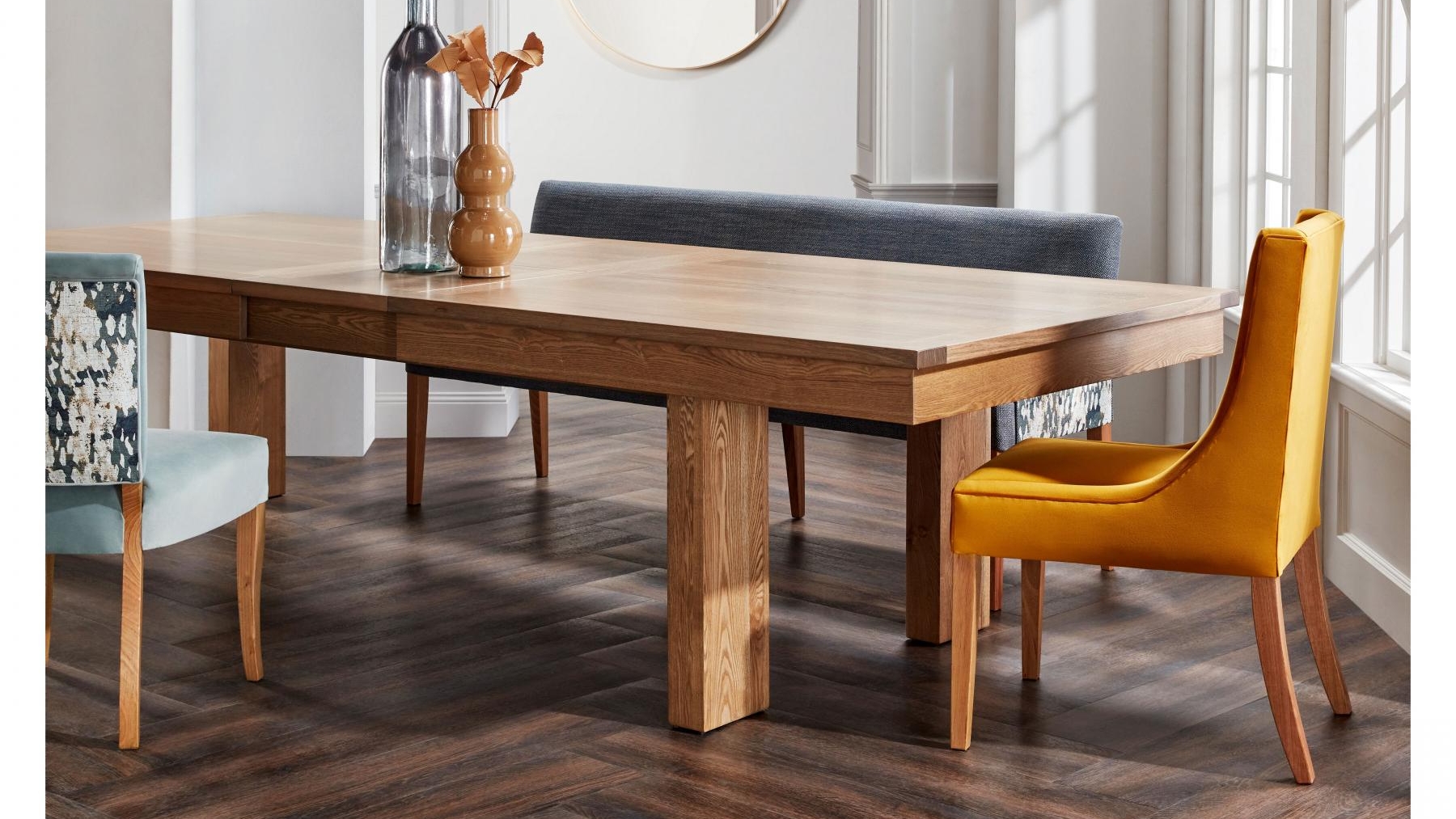 Edwina Fabric Dining Chair in Poeme Gold | Domayne