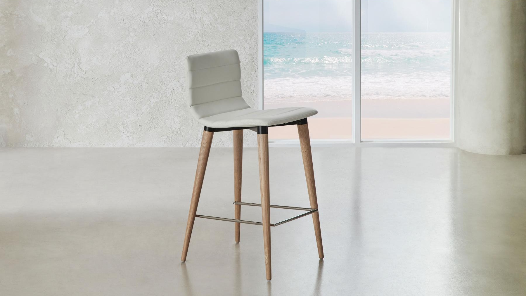 Duplex Ash Barstool White Domayne