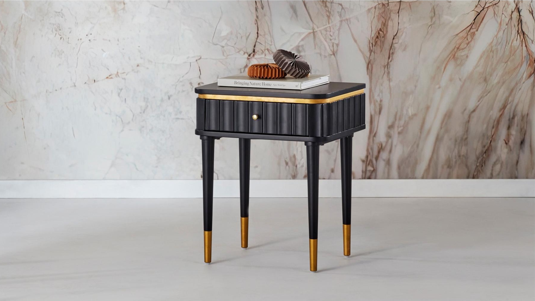 Zara Blake 1-Drawer Bedside Table | Domayne