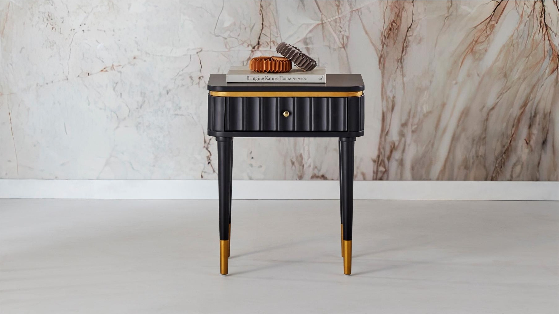 Zara Blake 1-Drawer Bedside Table | Domayne