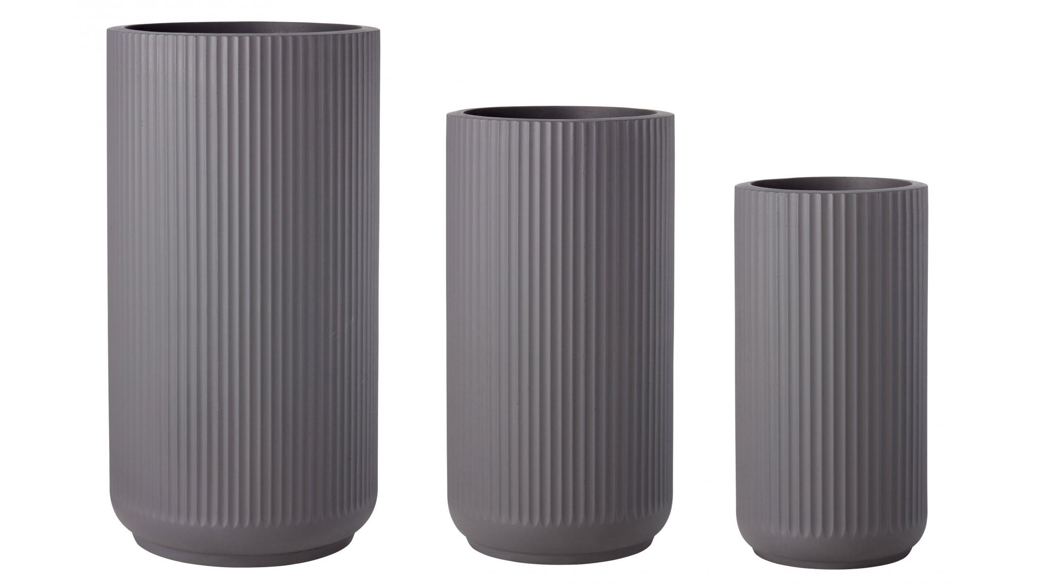 Lucas Grey Ribbed Planter | Domayne