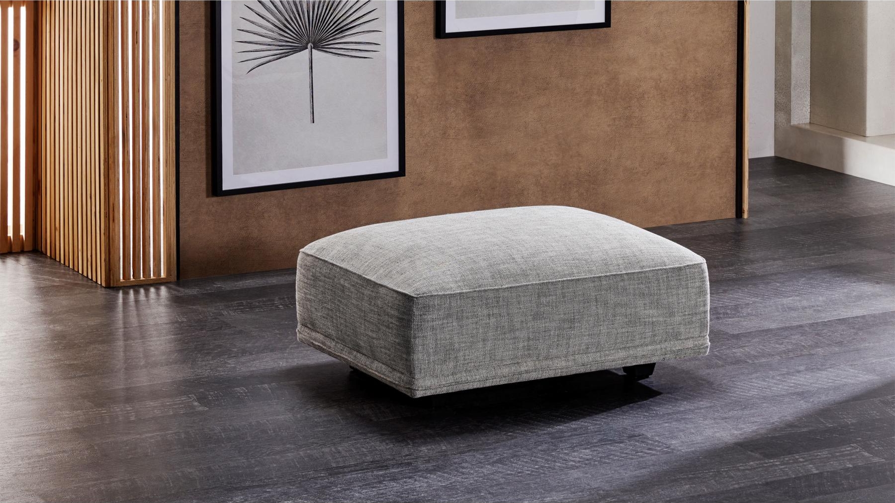 Harlem Ottoman in Pepper | Domayne