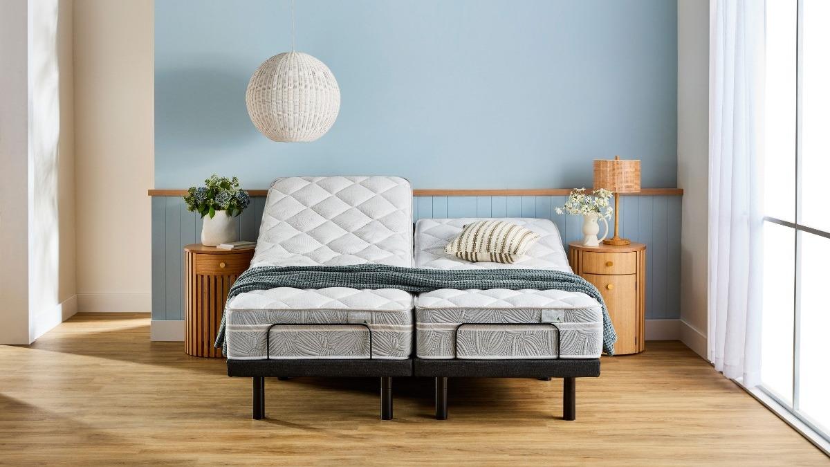 SleepMaker Lifestyle Delphine Plush Mattress + Delta Wave Adjustable ...