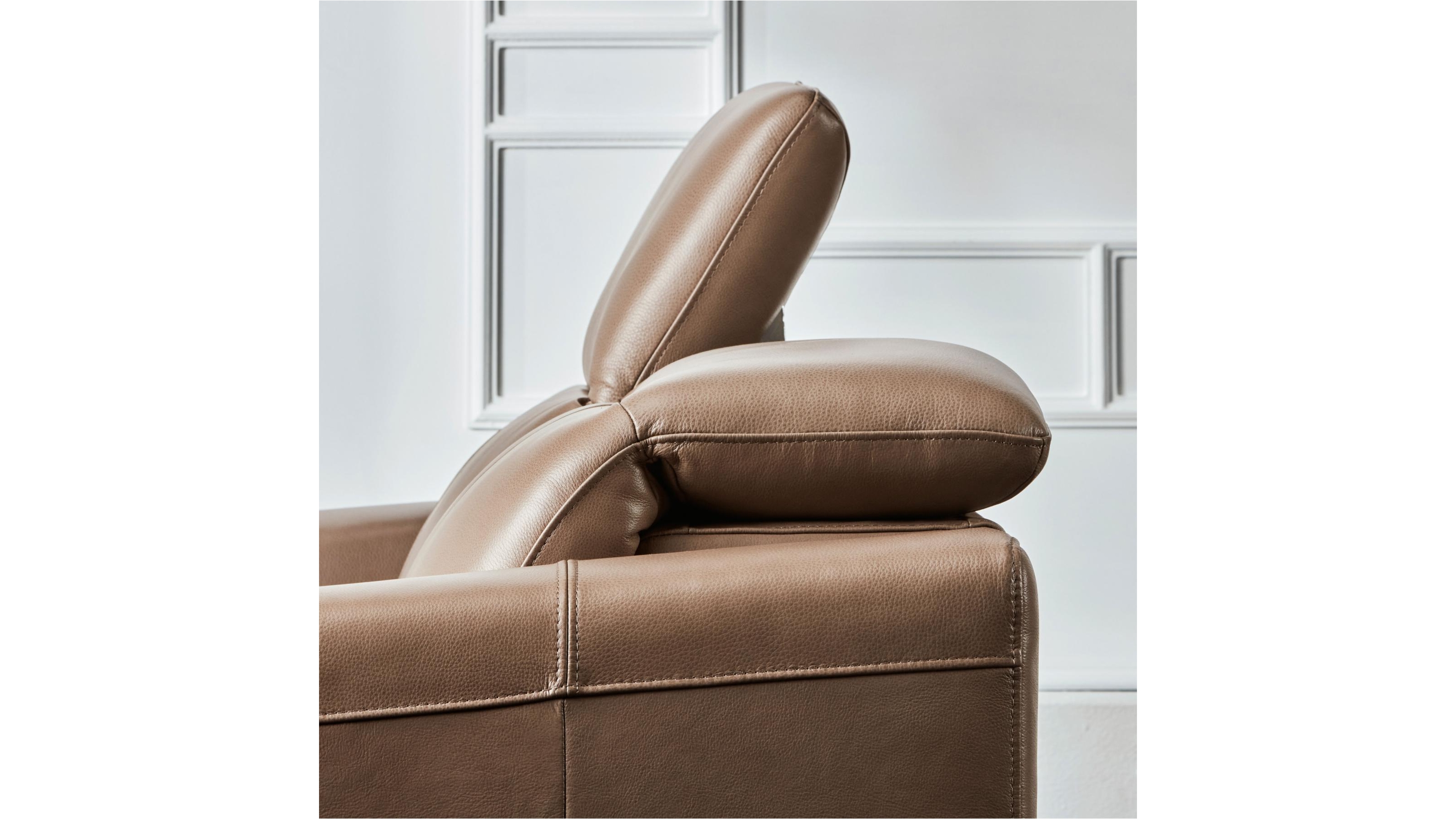 Levin 3-Seater Leather Lounge with Twin Electric Reclining Actions ...