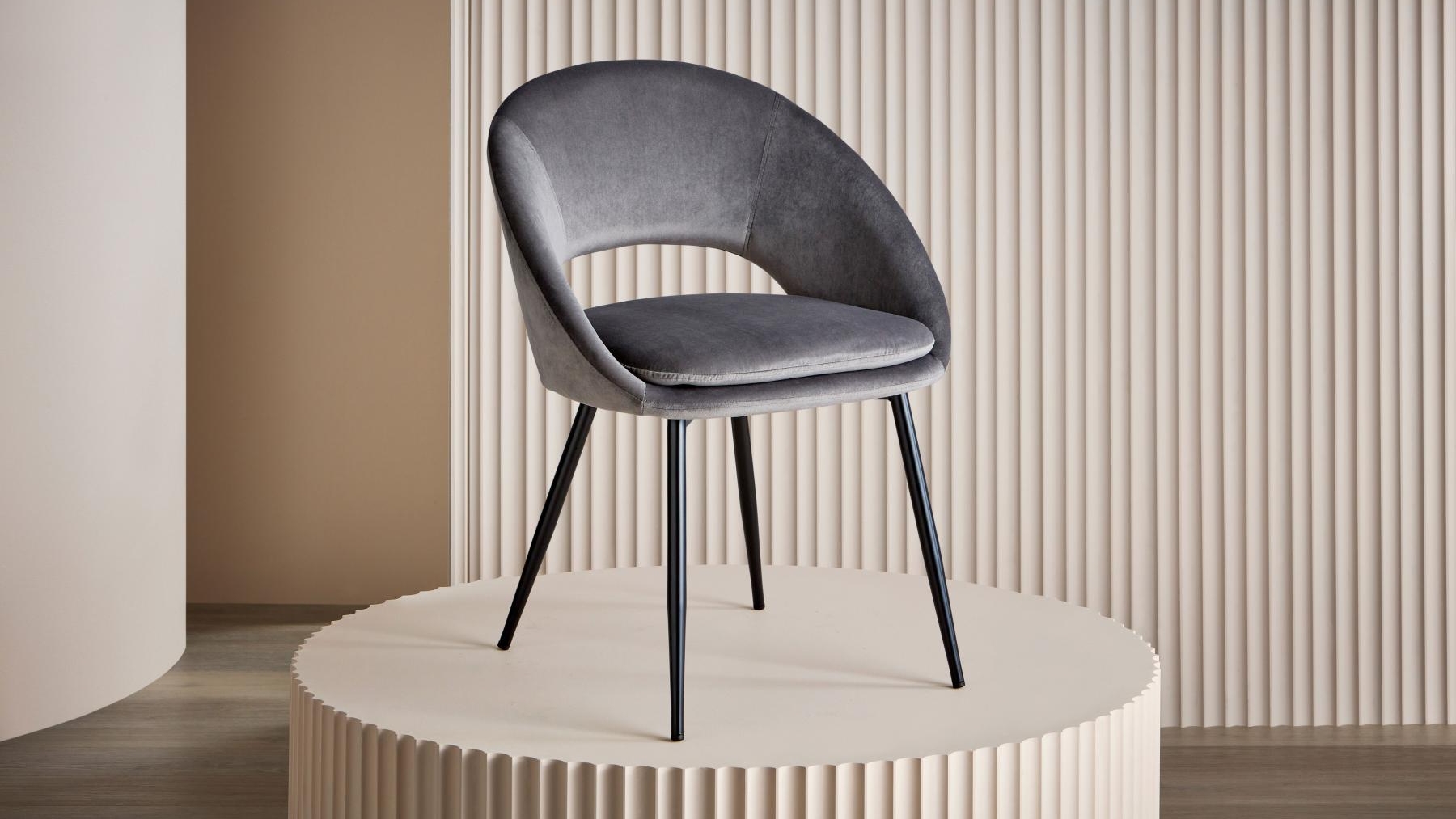 Caleb Dining Chair - Grey | Domayne
