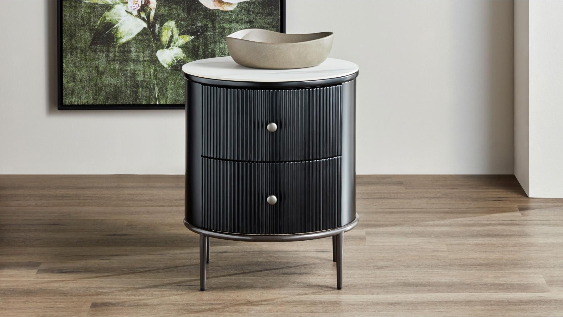 Coco Fluted Bedside Table | Domayne