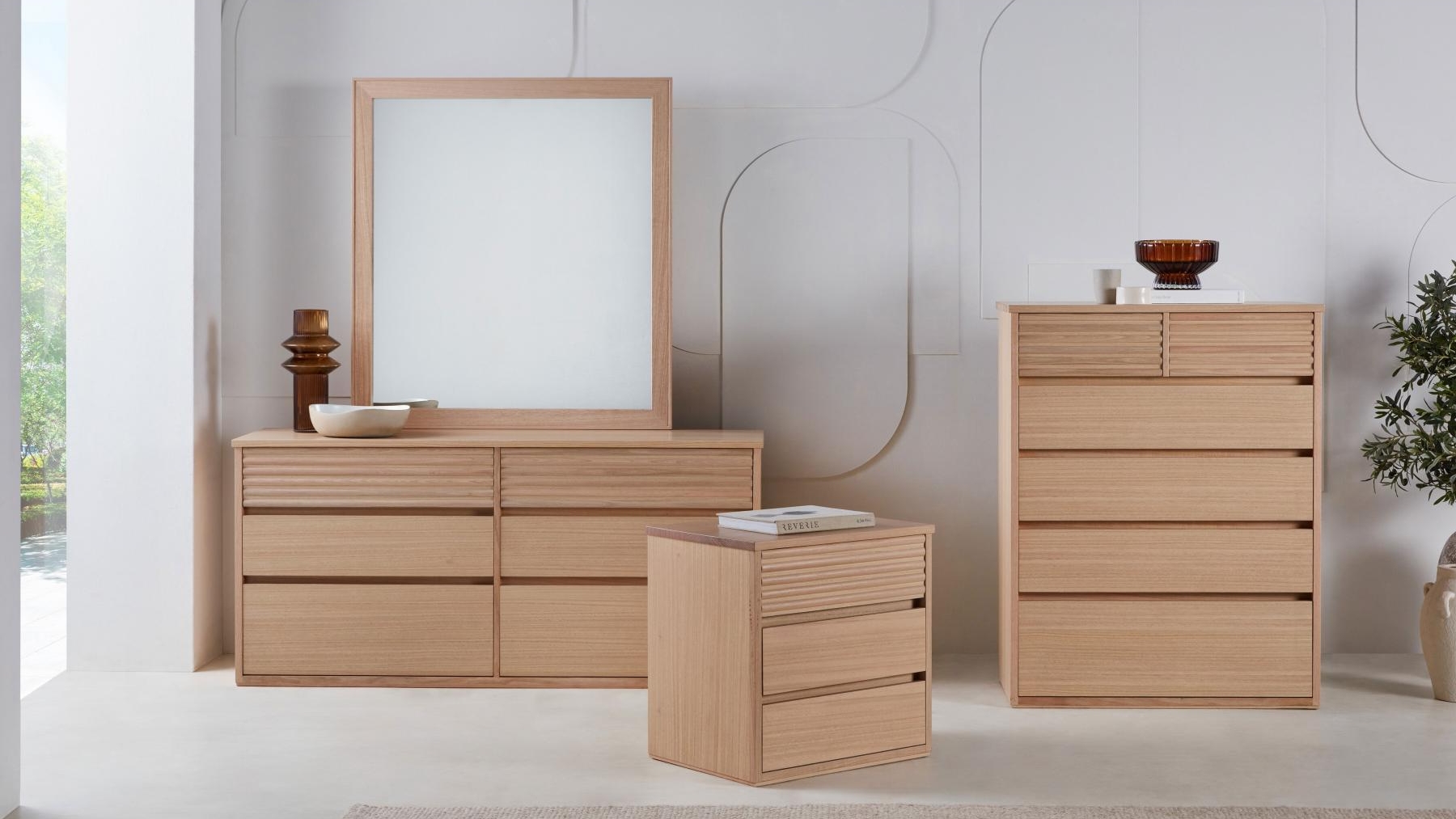 Raphael 3-Drawer Bedside Table | Domayne