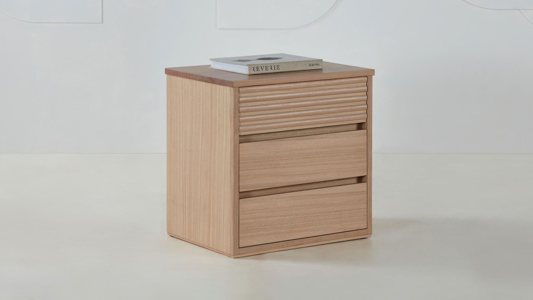Raphael 3-Drawer Bedside Table | Domayne