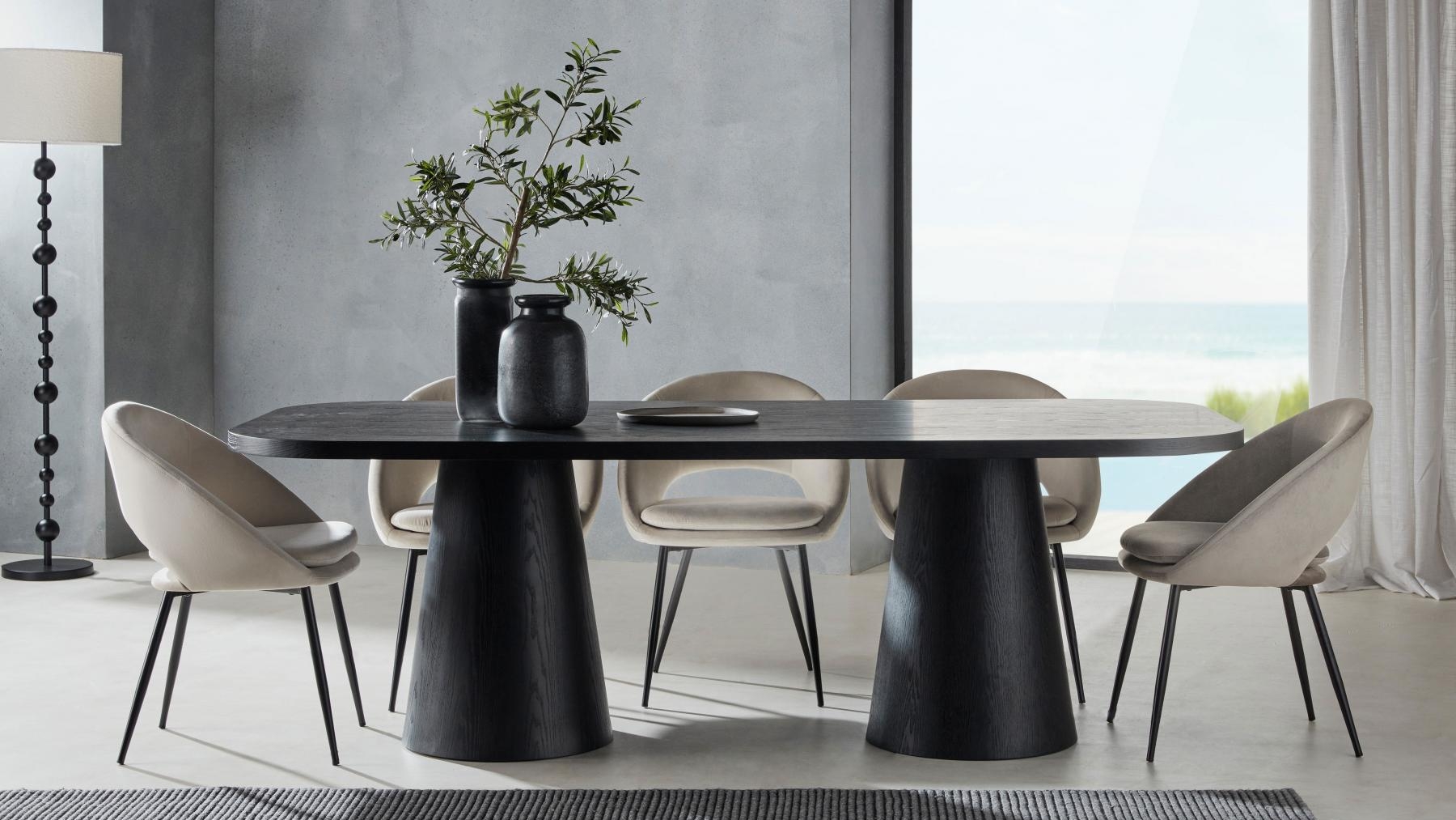 Blair Dining Table in Black | Domayne