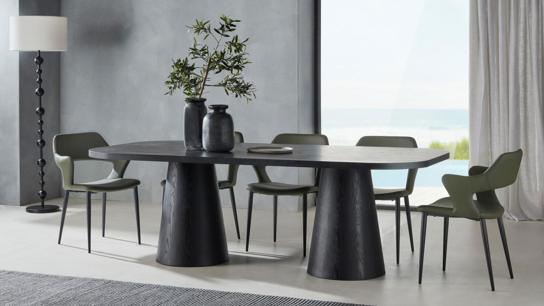 Blair Dining Table in Black | Domayne