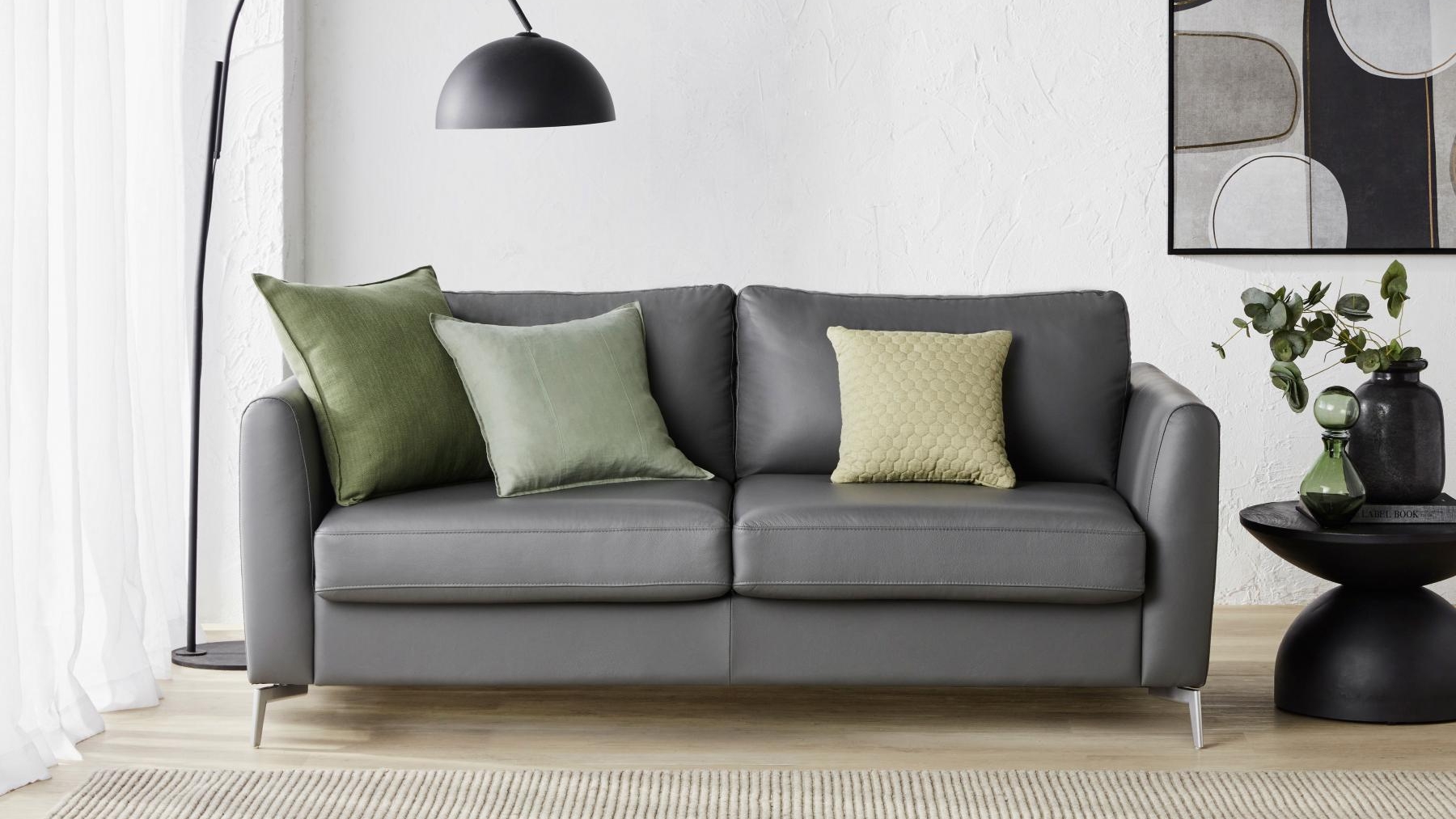 Arden Leather Sofa Bed | Domayne