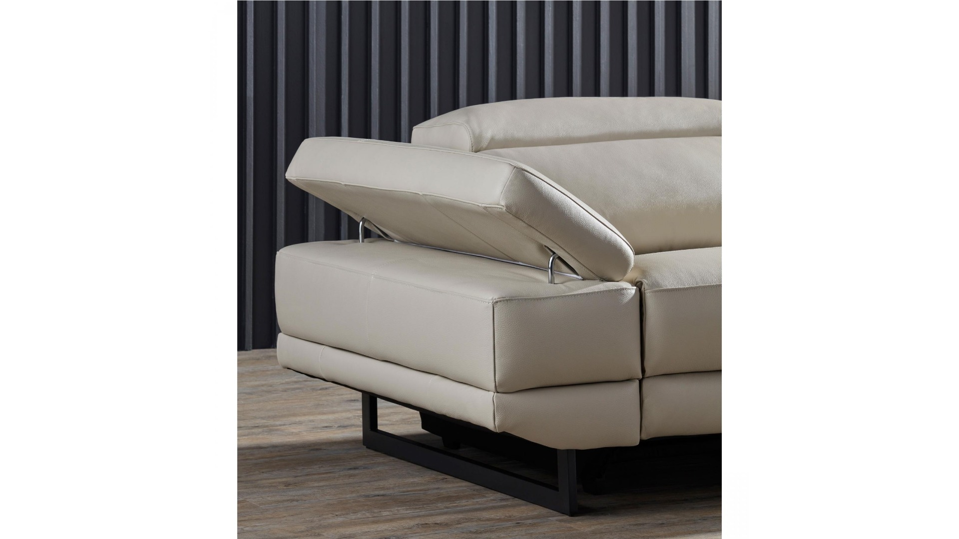 Strand Leather Modular Lounge with Electric Reclining Action | Domayne