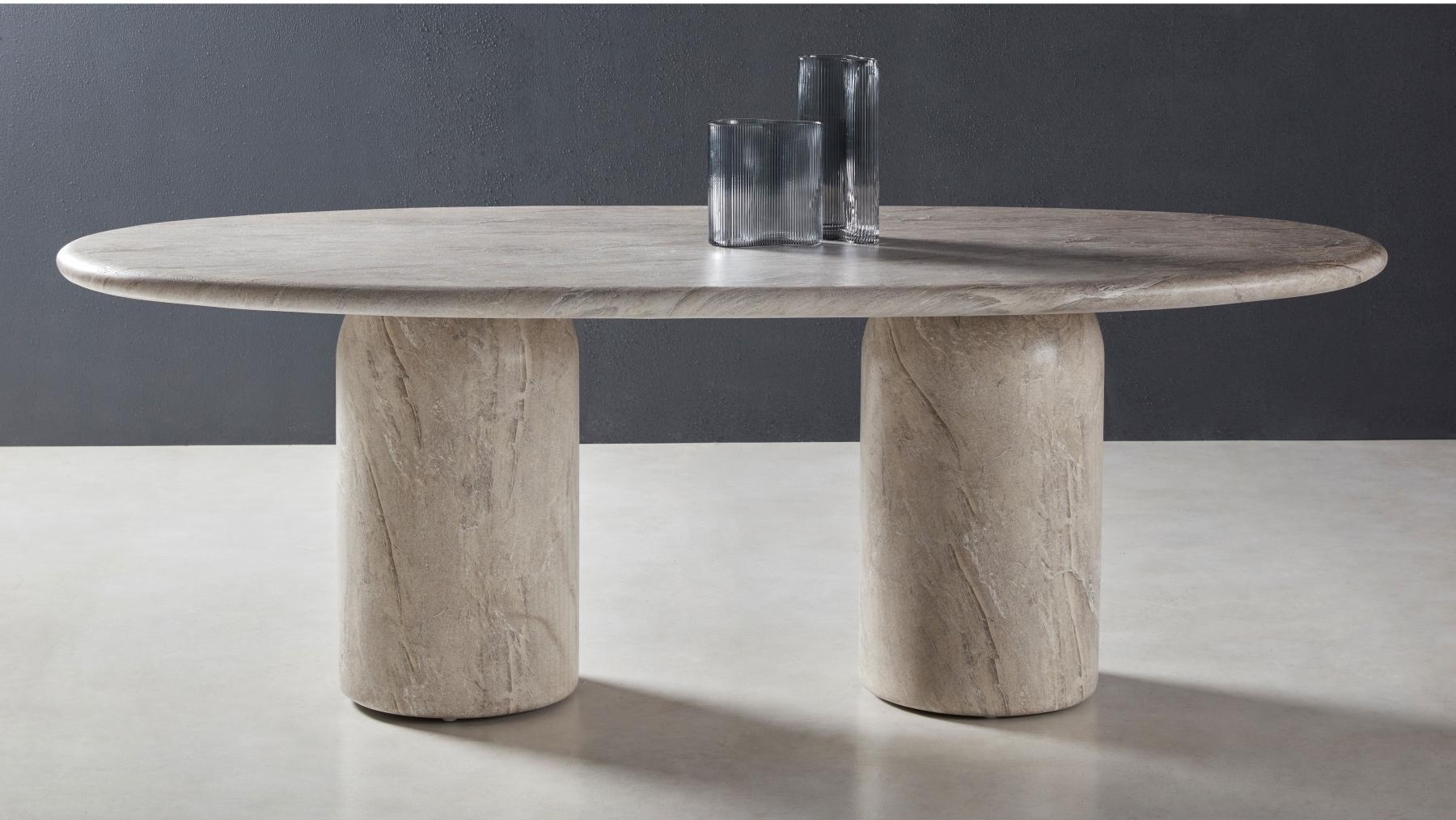 Sascha Outdoor Oval Dining Table in Slate | Domayne