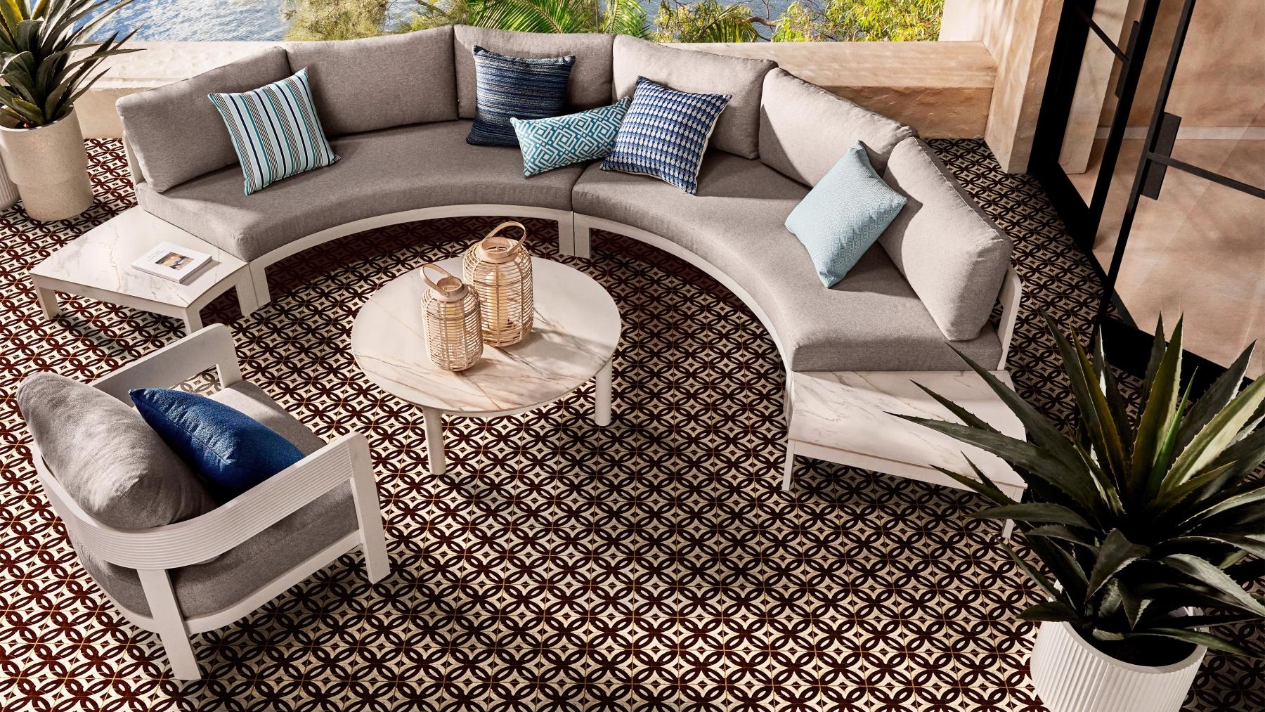 Ripple Outdoor Curved Modular Lounge Setting | Domayne