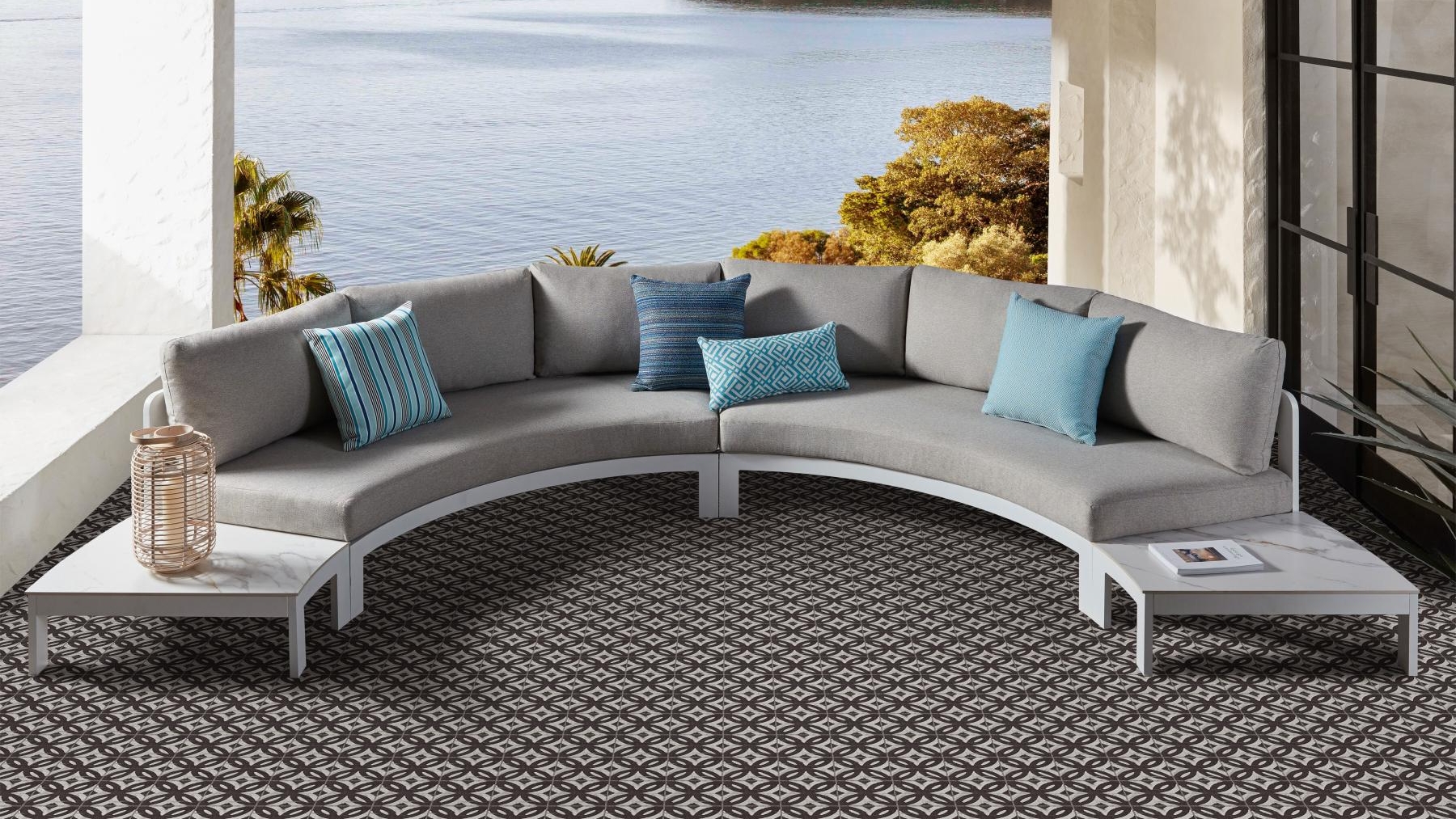 Ripple Outdoor Curved Modular Lounge Setting | Domayne