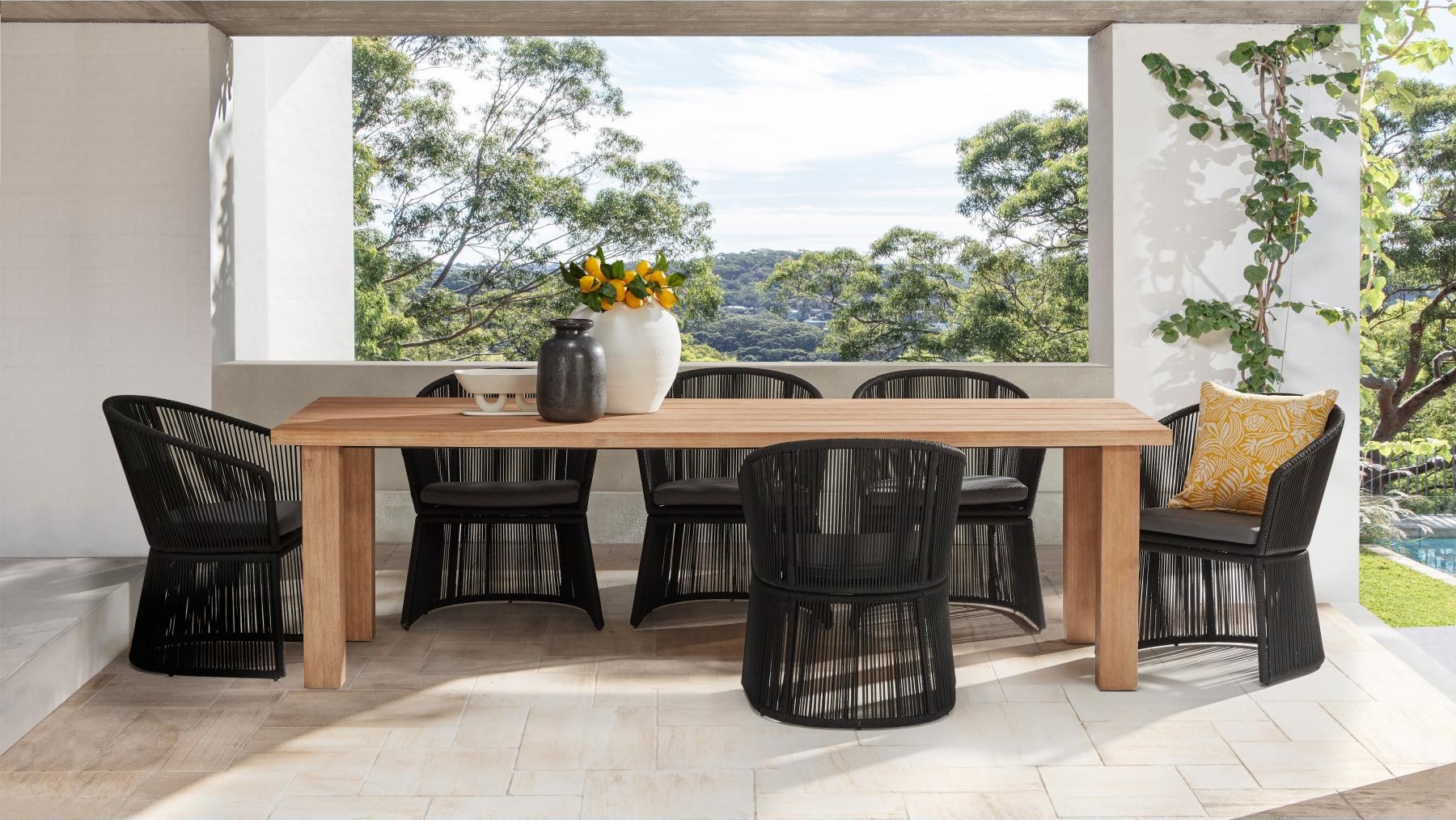 Monument Outdoor Dining Chair in Black | Domayne