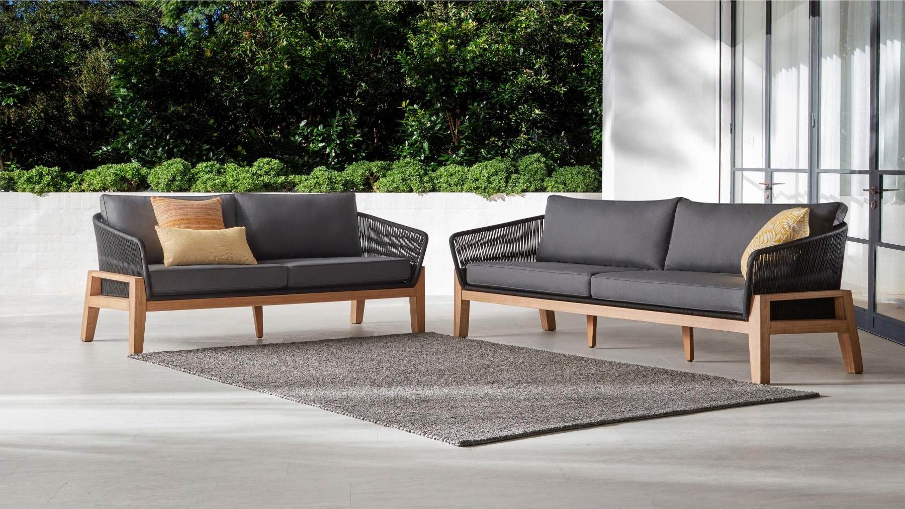 Monument Outdoor Lounge in Black | Domayne