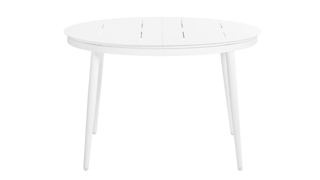 Sindara Outdoor Round Extension Dining Table in White | Domayne
