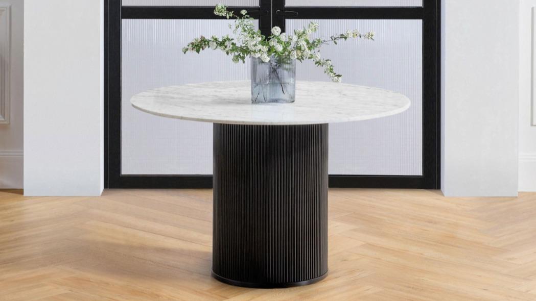 Valen Round Marble Dining Table | Domayne