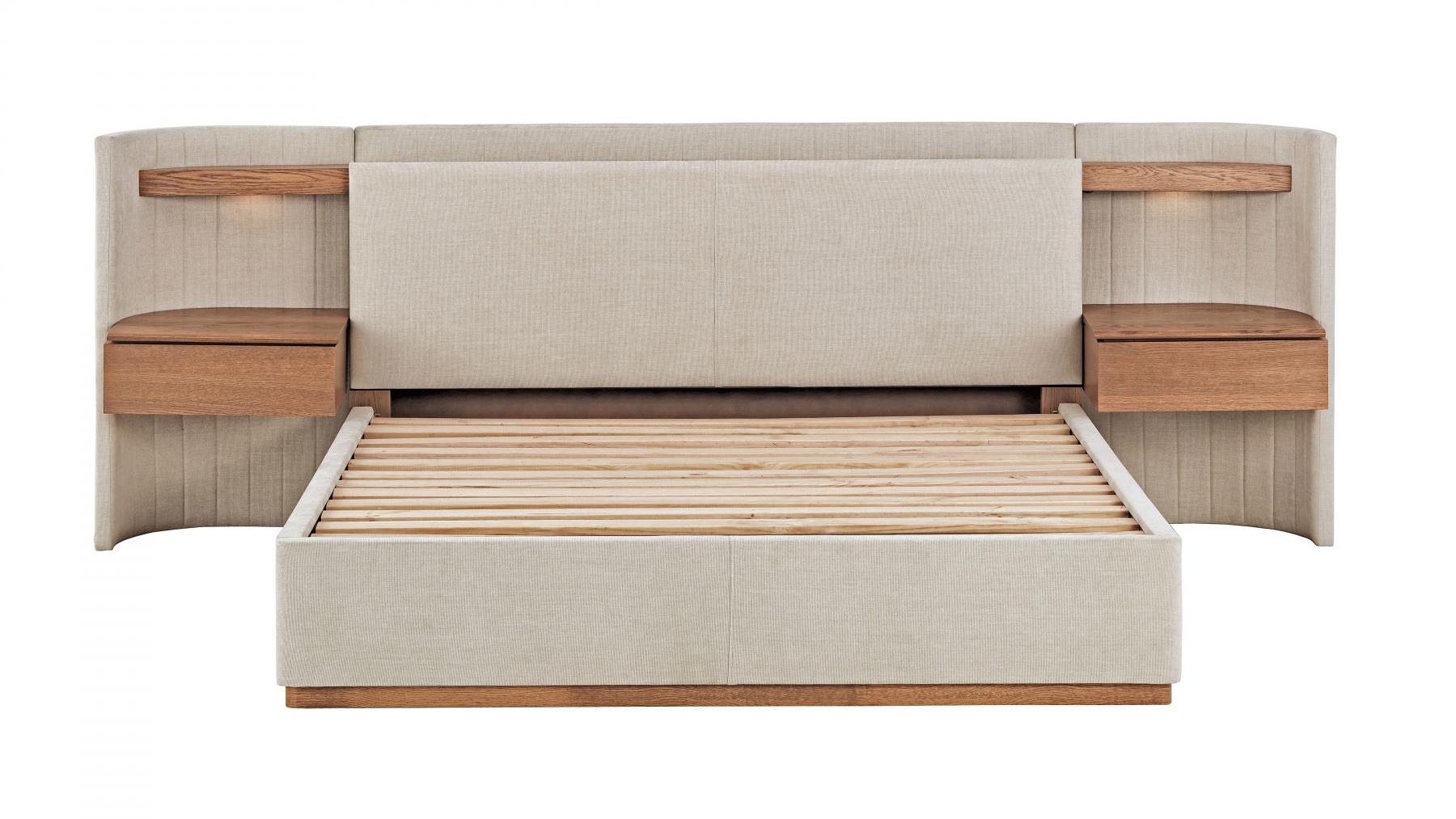 Ora Extended Bed with 2 Floating Bedsides - King | Domayne