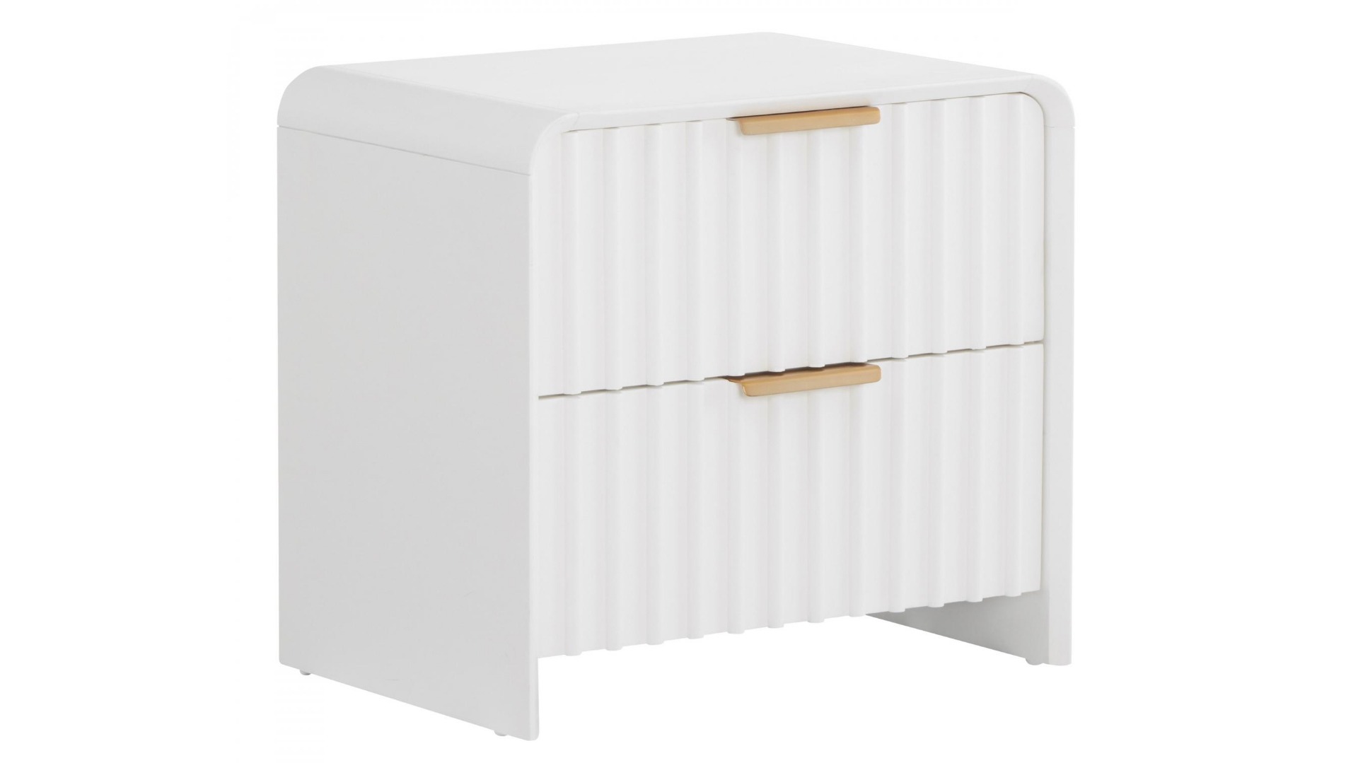 Gus 2-Drawer White Bedside Table | Domayne