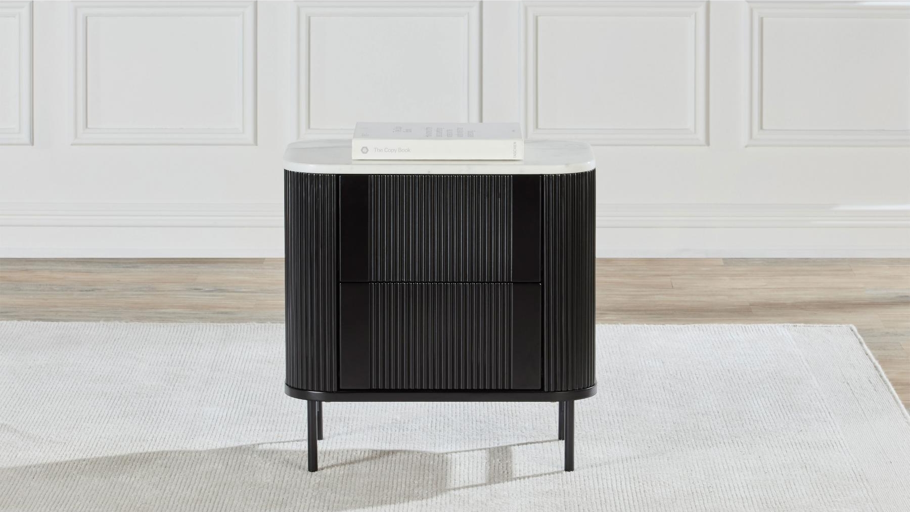 Valen Black Bedside Table | Domayne
