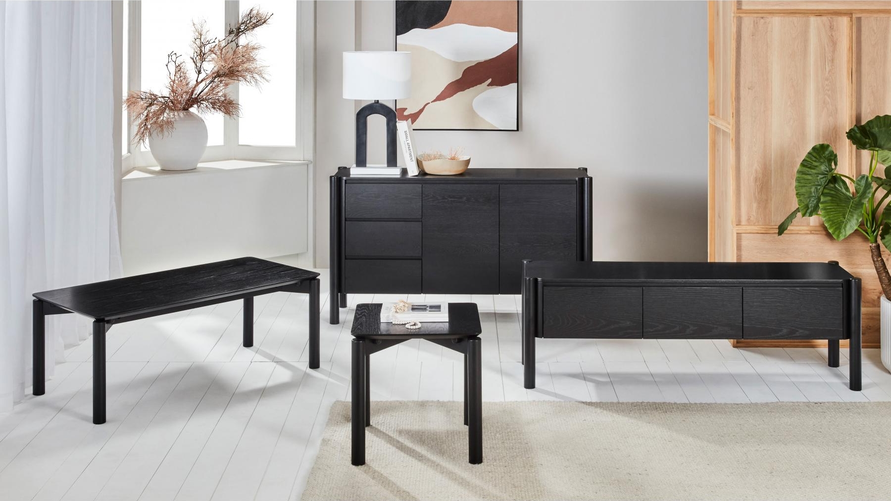 Linz Large Buffet in Black | Domayne