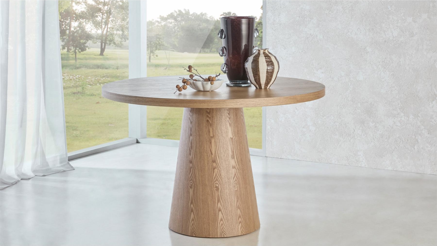 Blair Round Dining Table in Natural | Domayne