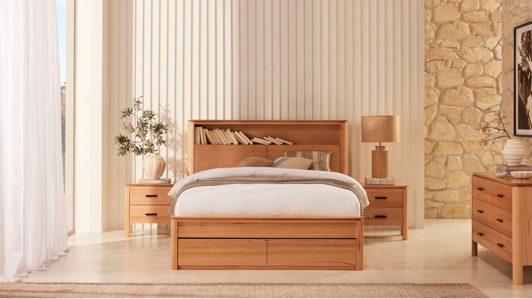 Ledge 2-Drawer Gaslift Bed | Domayne