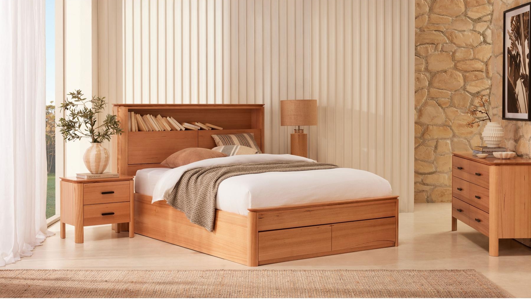 Ledge 2-Drawer Bedside Table | Domayne