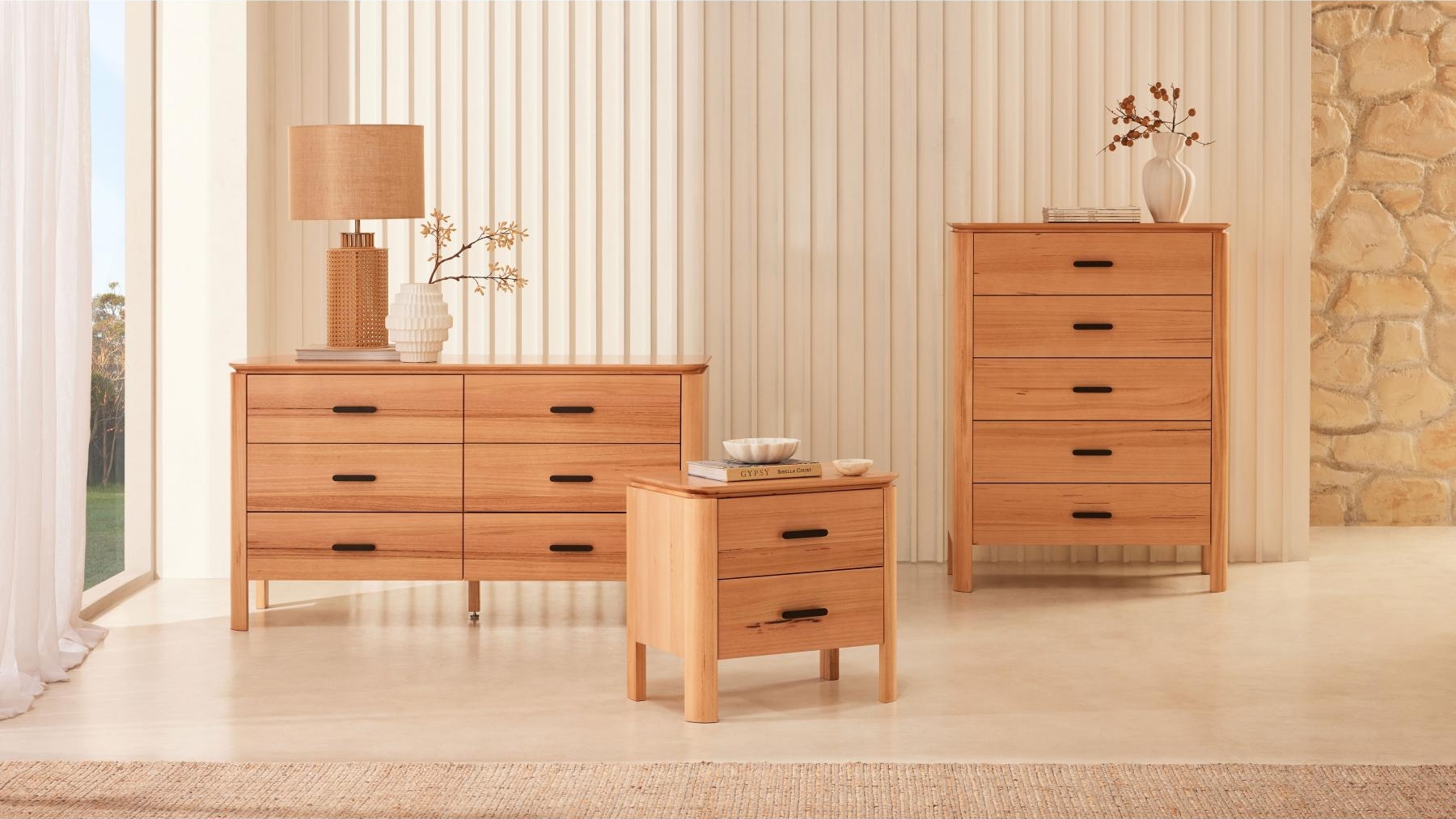 Ledge 2-Drawer Bedside Table | Domayne