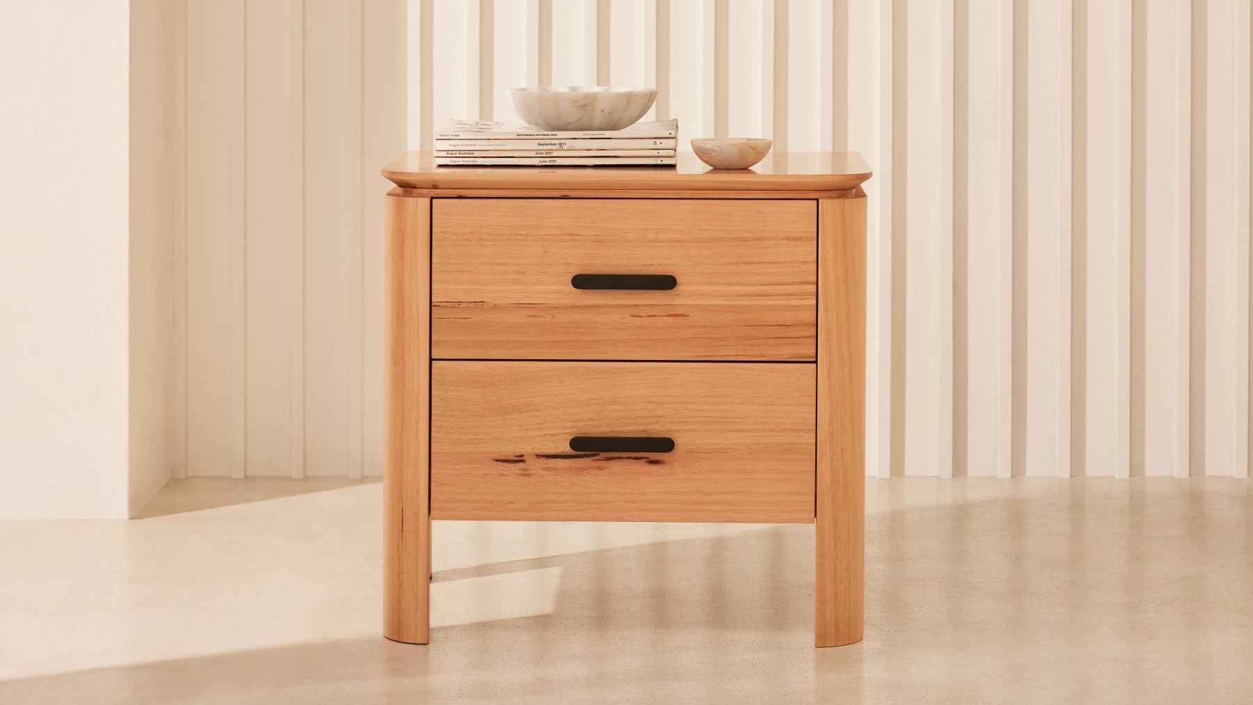 Ledge 2-Drawer Bedside Table | Domayne
