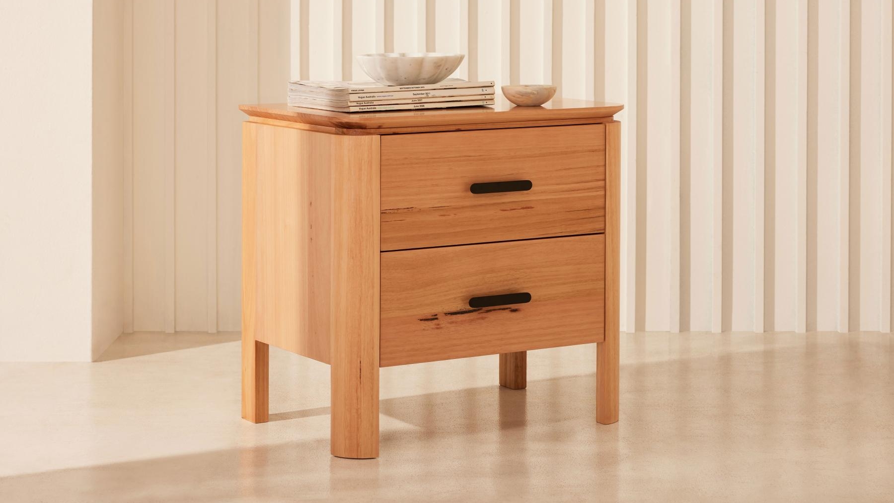 Ledge 2-Drawer Bedside Table | Domayne