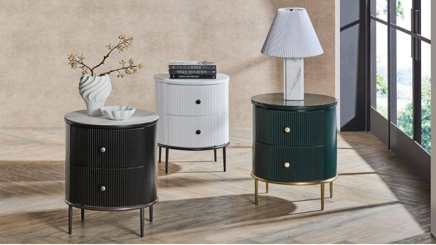 Coco Fluted Bedside Table | Domayne