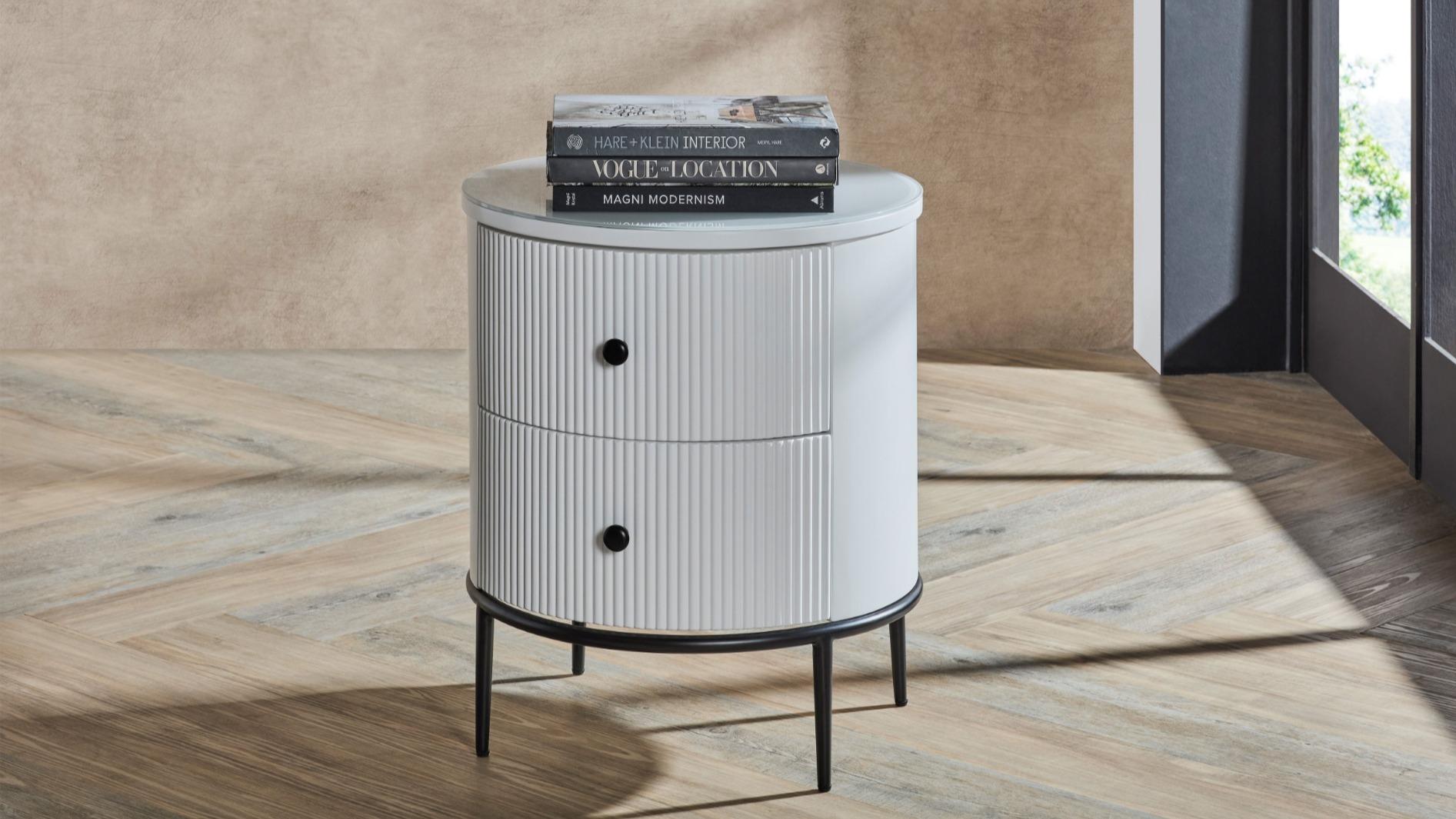 Coco Fluted Bedside Table | Domayne