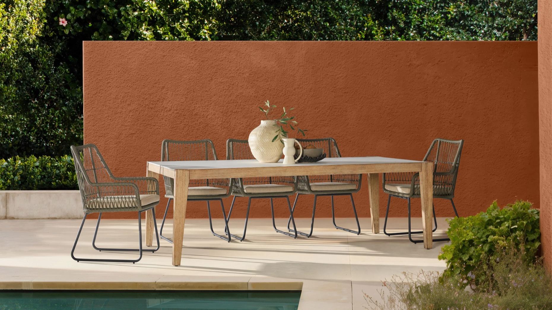 Monument Outdoor Dining Table with Concrete Top | Domayne