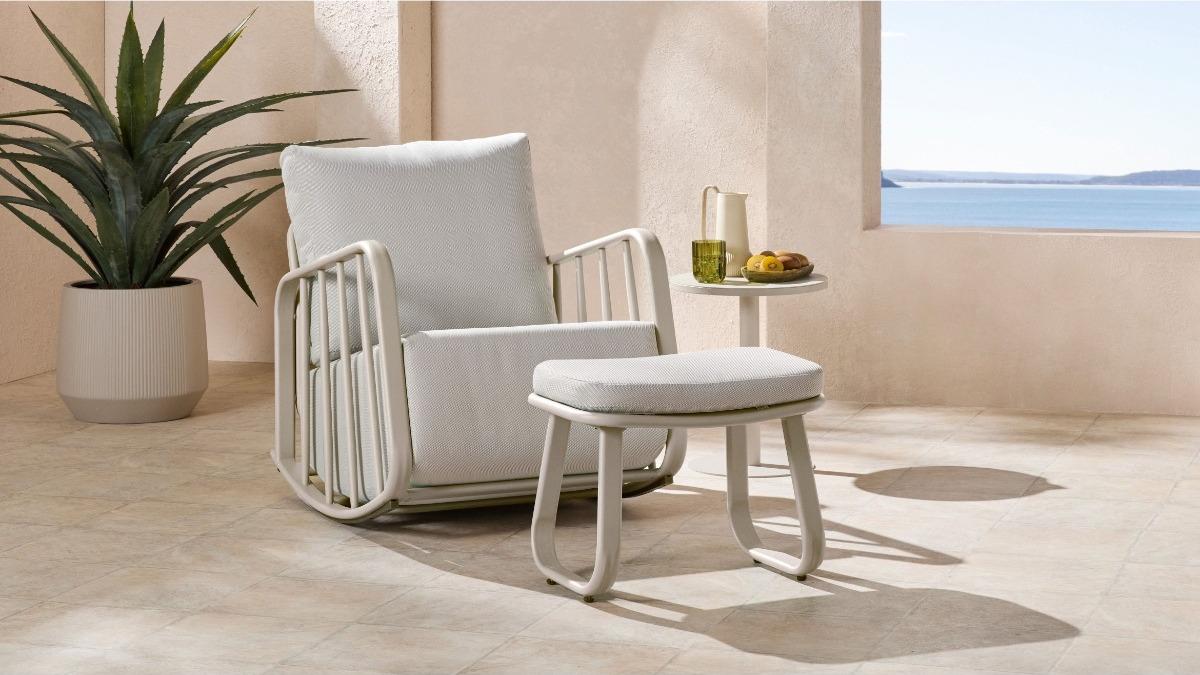 Pelican Outdoor Rocking Chair with Ottoman | Domayne