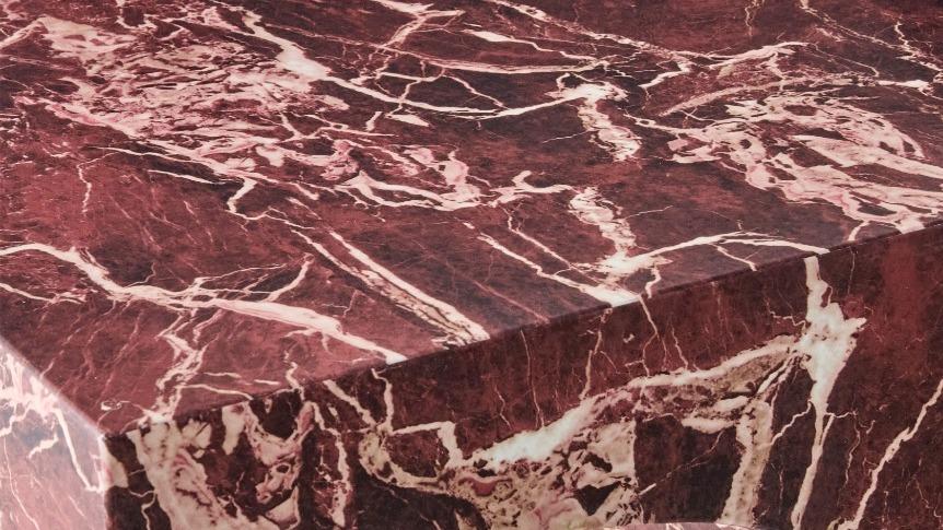 Libra Square Side Table in Red | Domayne