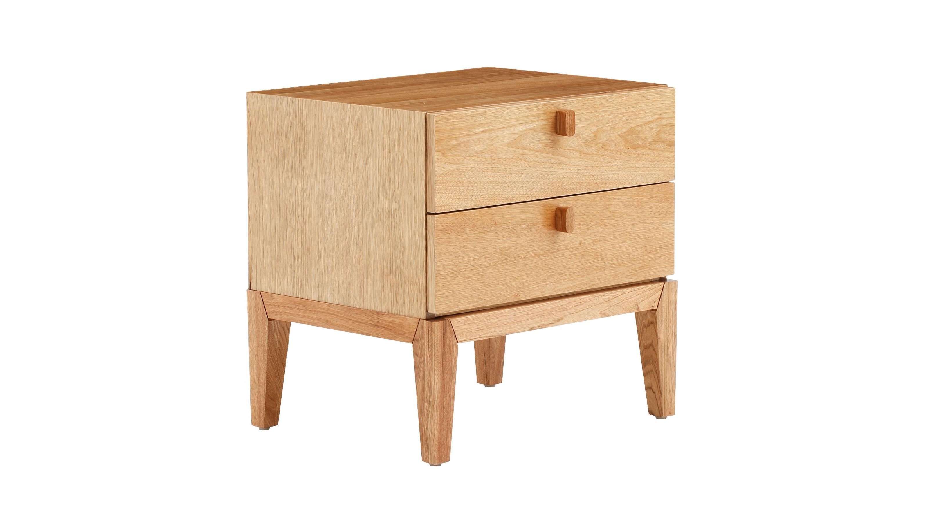 Lola 2-Drawer Natural Bedside Table | Domayne