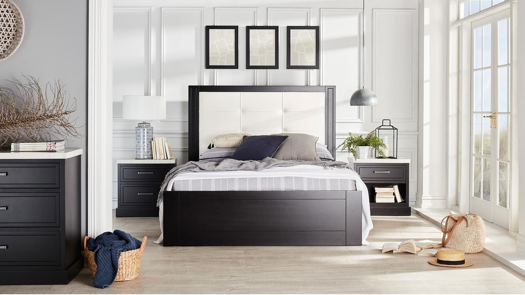 Montauk Black Bed with Warwick Lustrell | Domayne