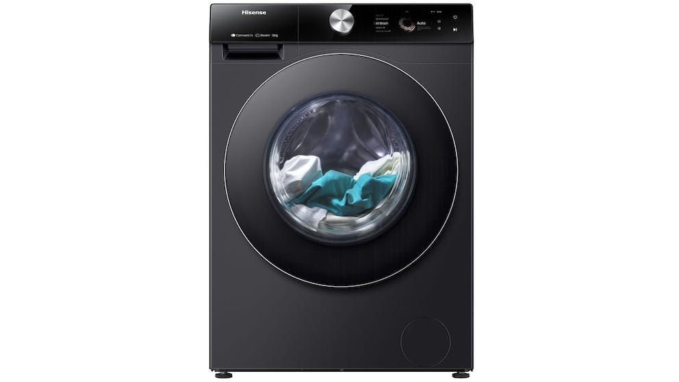 Hisense 12kg Front Load Washing Machine - Charcoal Black | Domayne