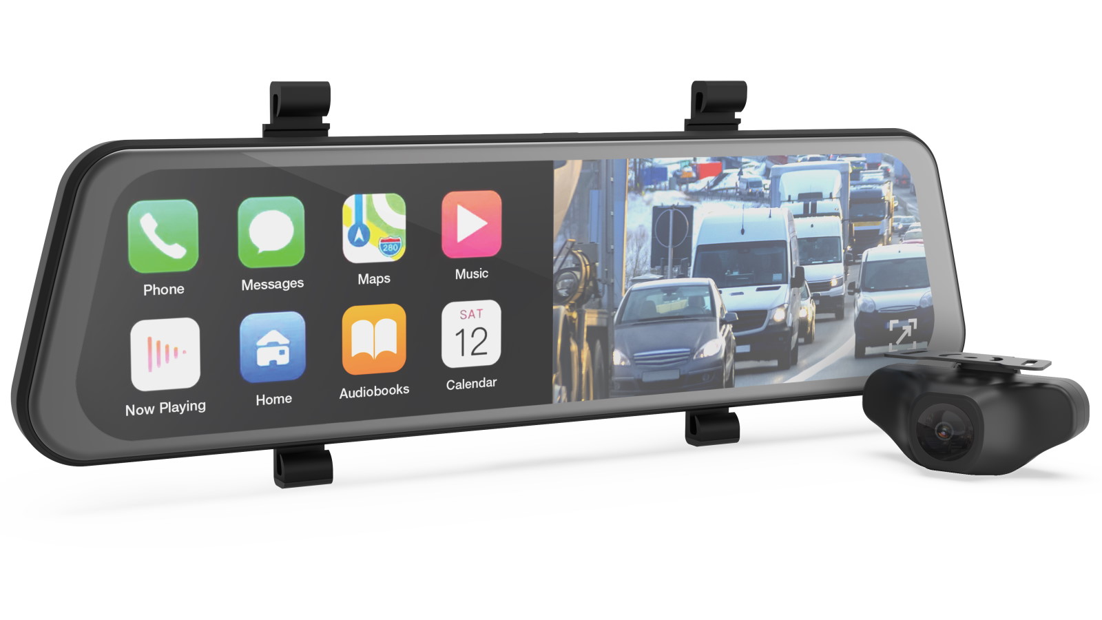 Parkmate 9.66-inch Touch Screen Mirror Monitor with Dual-Channel DVR ...