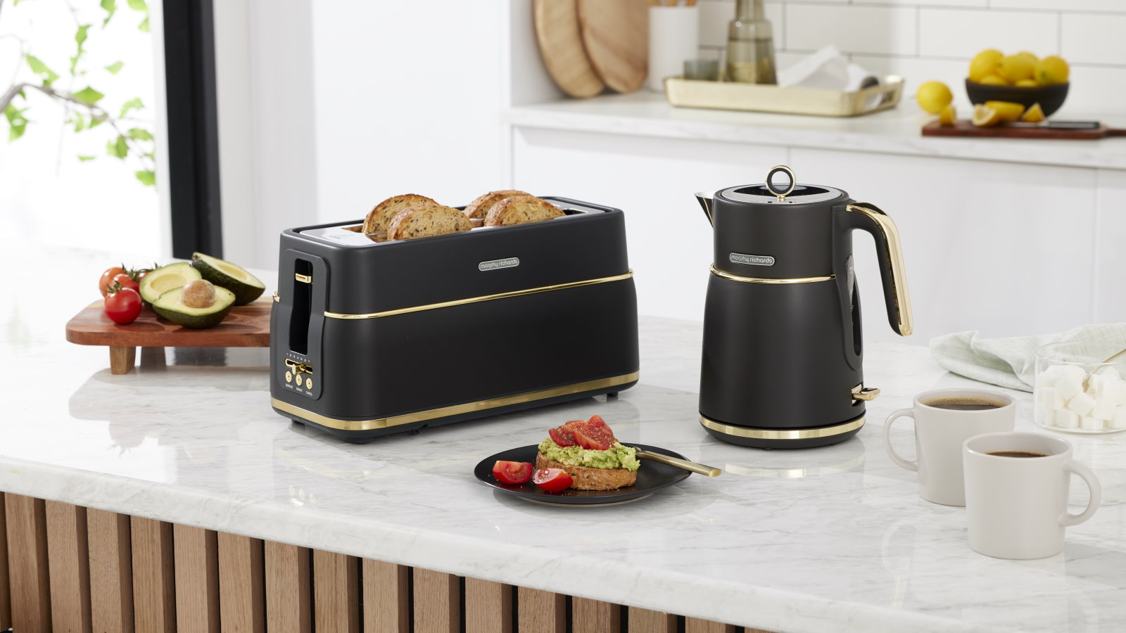 Morphy Richards Signature Soft Gold 1.5L Kettle - Matte Black | Domayne