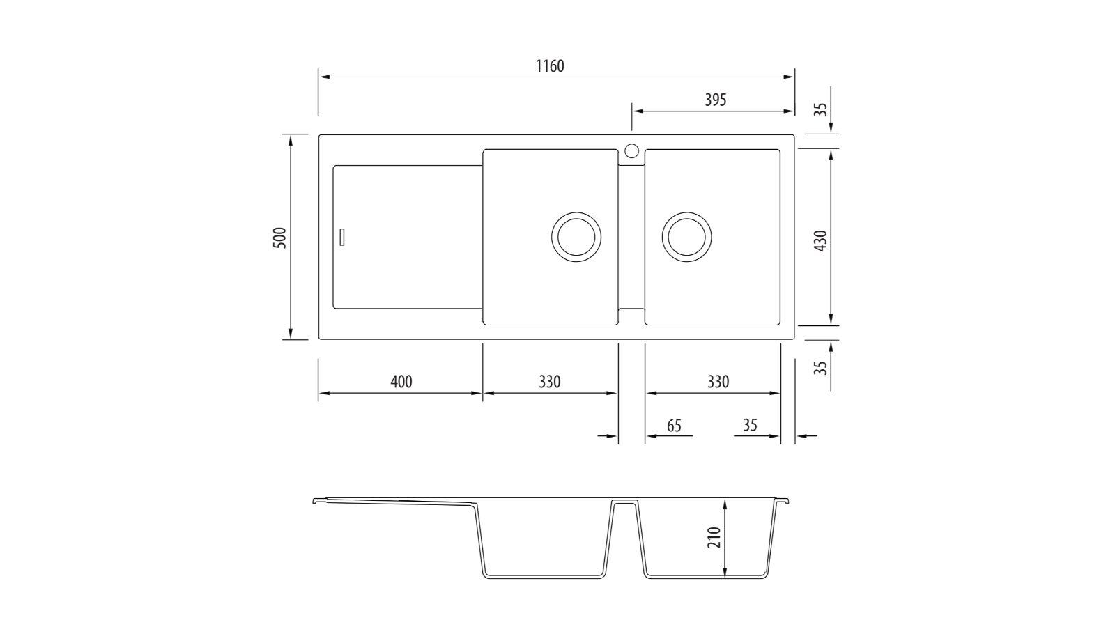 Oliveri Santorini Double Bowl Topmount Sink with Right Hand Drainer ...