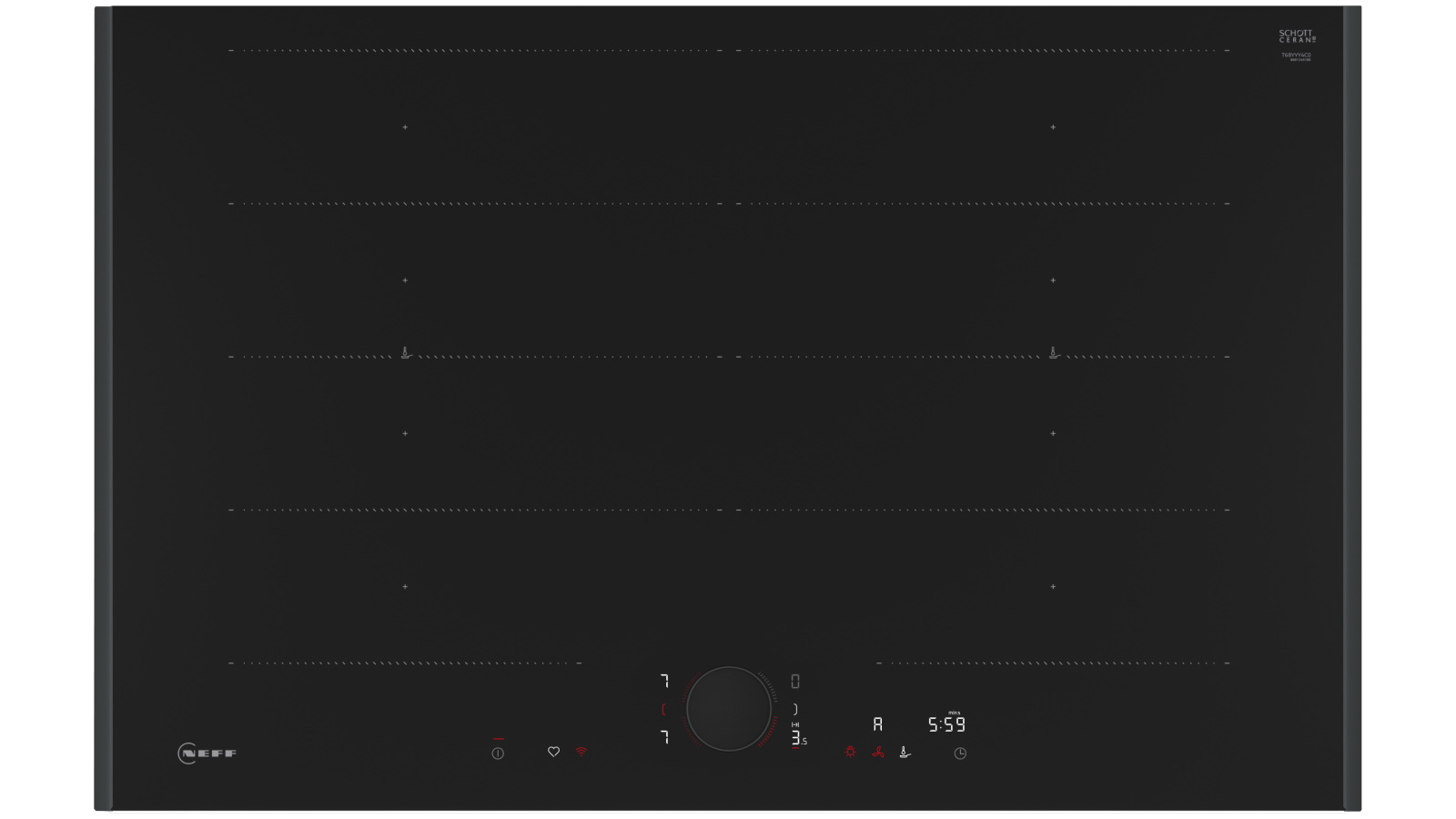 Neff 800mm Flex Induction Cooktop with Twist Pad Flex Control ...