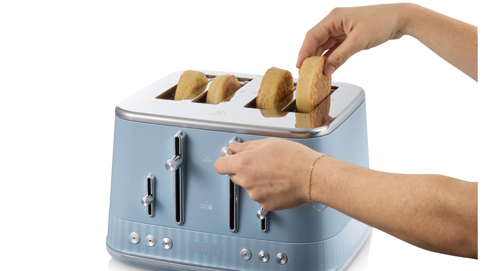 Sunbeam 4 Slice French Riviera Toaster - Blue | Domayne